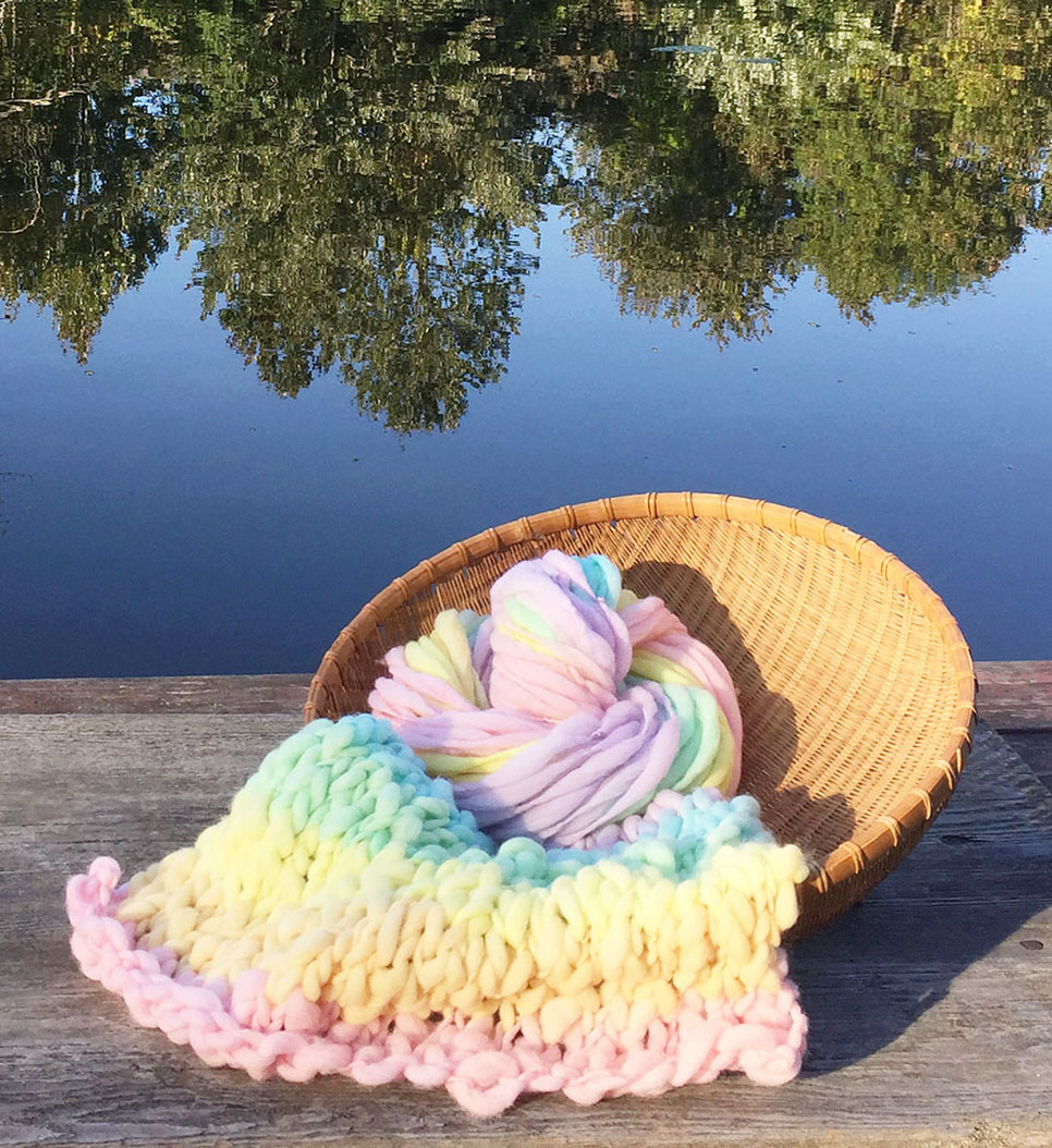 Pastel Rainbow Yarn, Hand Spun Thick And Thin, Super Bulky, In Merino ...