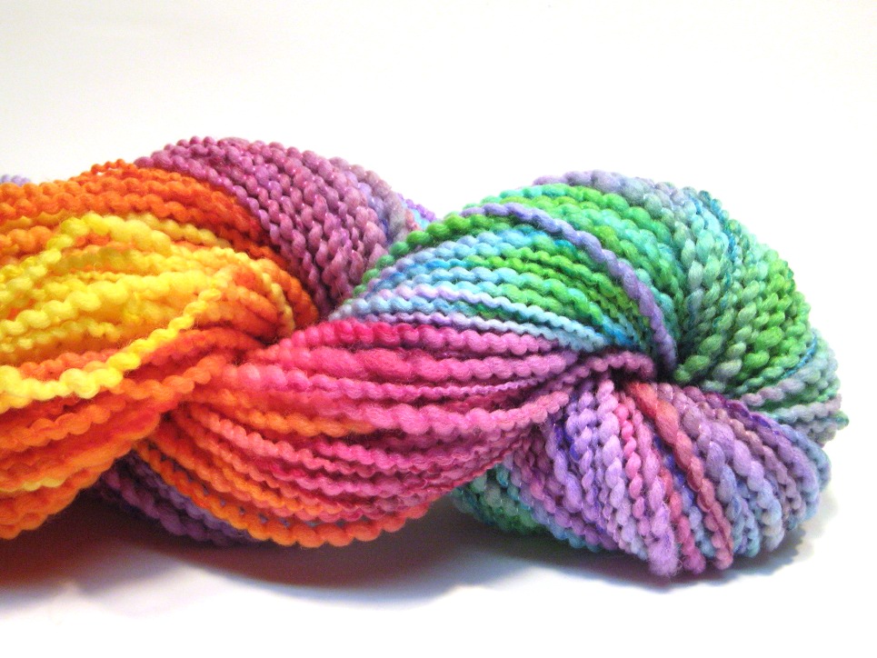 Chunky Two Ply Rainbow Yarn In Handpainted Thick And Thin Merino Wool ...