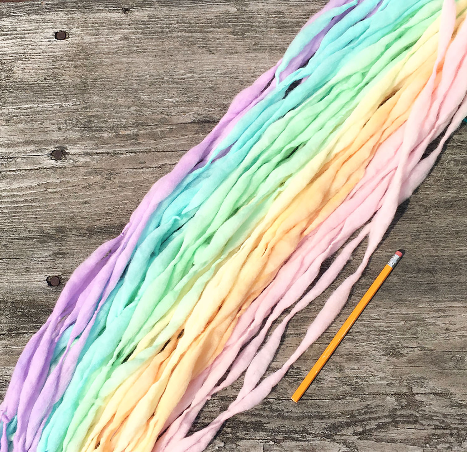 Pastel Rainbow Yarn, Hand Spun Thick And Thin, Super Bulky, In Merino ...